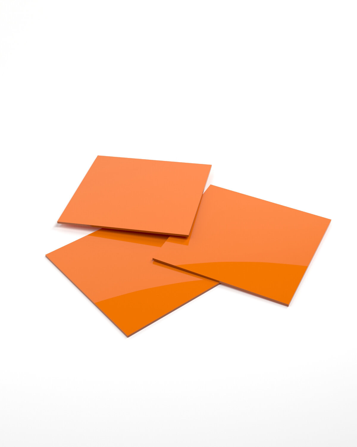 Оргстекло оранжевое 3 мм, квадрат 15 см, 3 шт.