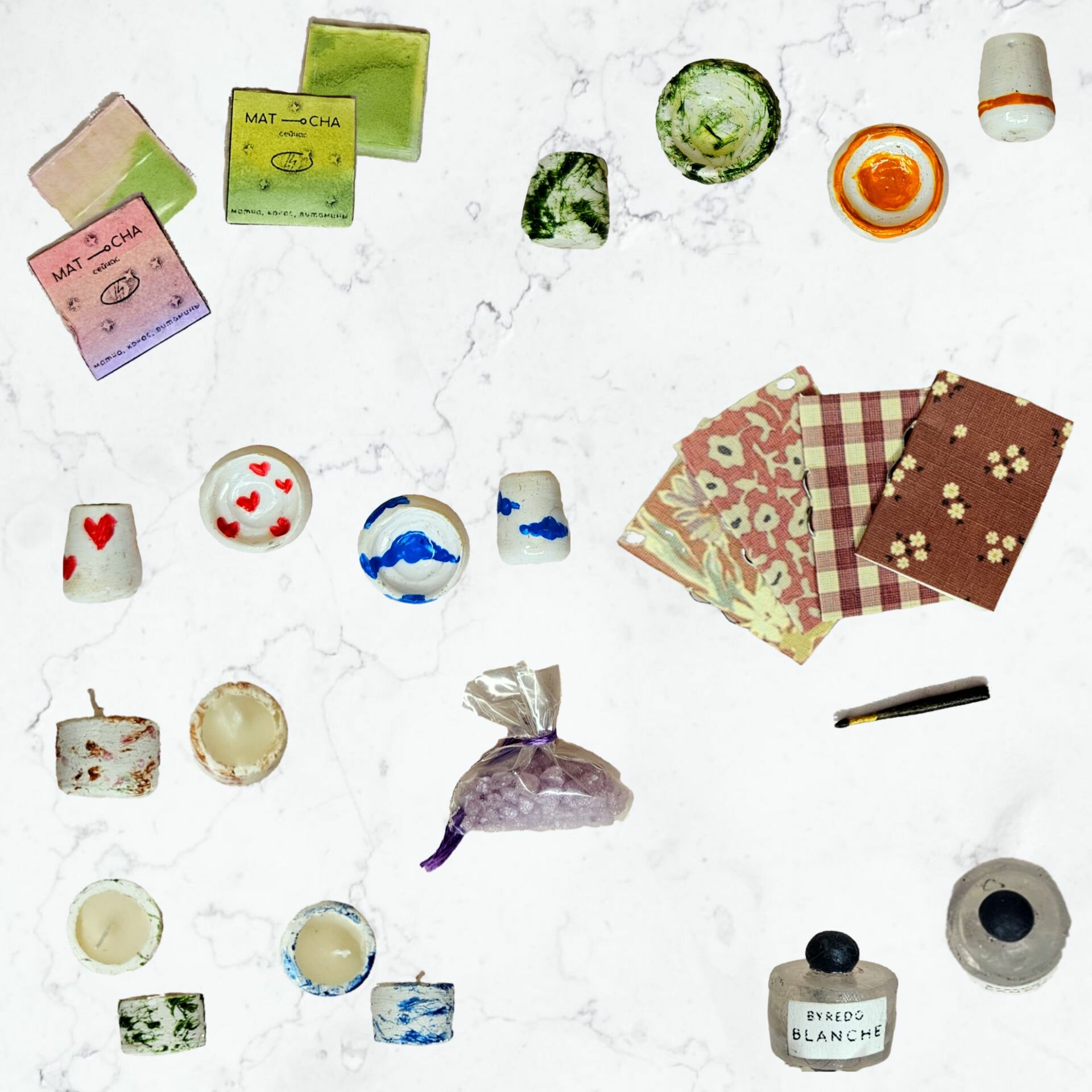 Набор стильных аксессуаров для кукол с посудой, свечой, ежедневником, beauty bag