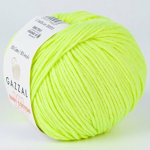 Пряжа Gazzal BABY COTTON XL 3462 неон (5 мотков)