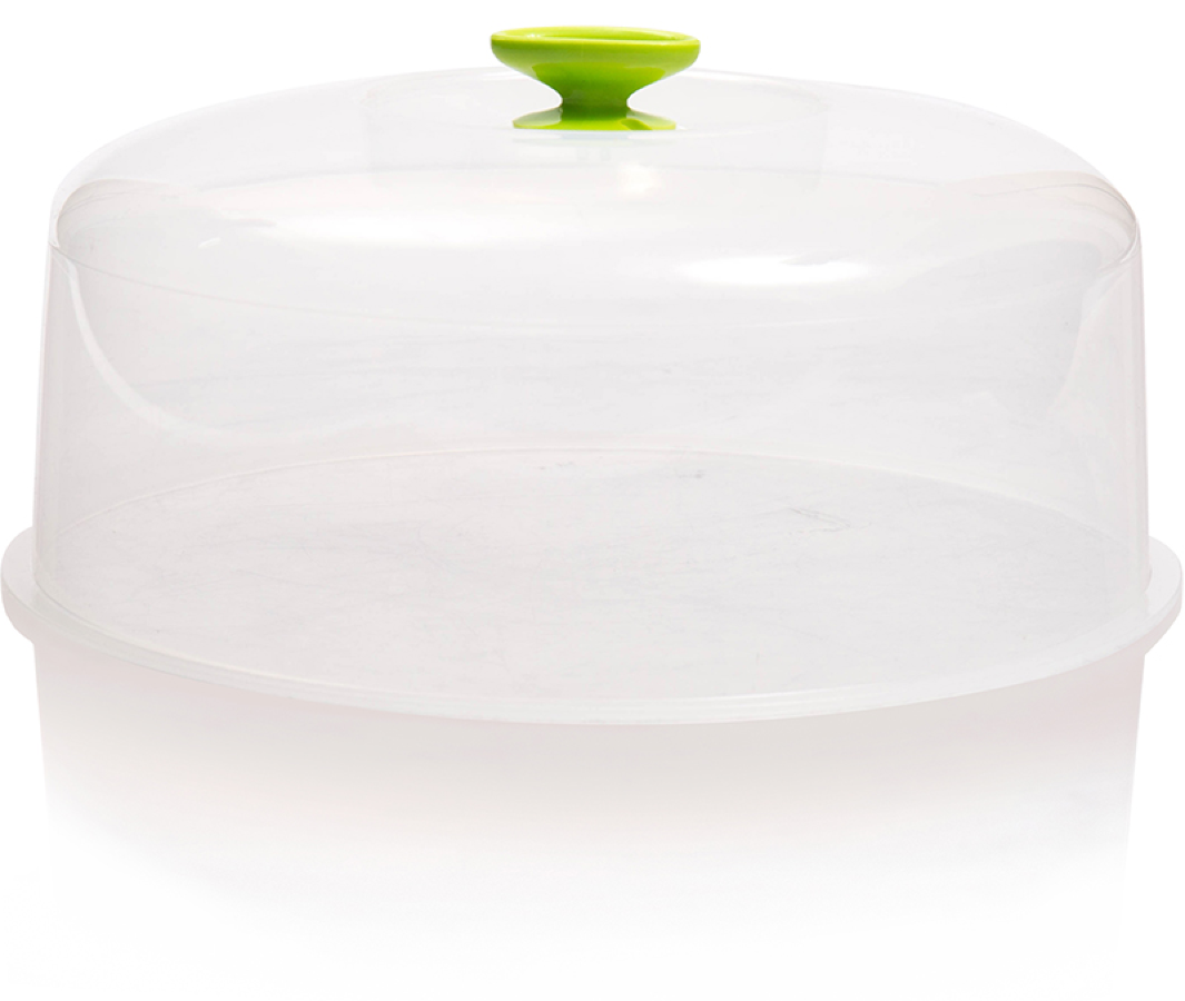 Крышка для свч Полимербыт с паровыпускным отверстием, из полипропилена, прозрачная, диаметр 270мм / кухонные принадлежности