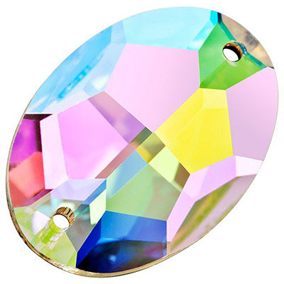 "Zlatka" ZSS-04 Crystal AB 16 x 11 мм стекло 3 шт в пакете с еврослотом перламутр (crystal AB)