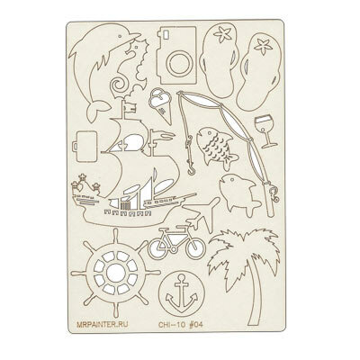 Mr.Painter CHI-10-QY10 Чипборд 11.5 х 16.5 см 004 Путешествия для скрапбукинга и коллажей