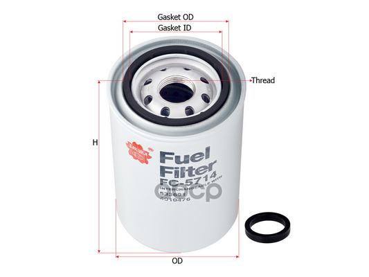 Фильтр топливный! сепаратор H174 D93 1'x14 Cummins Sakura арт. FC5714