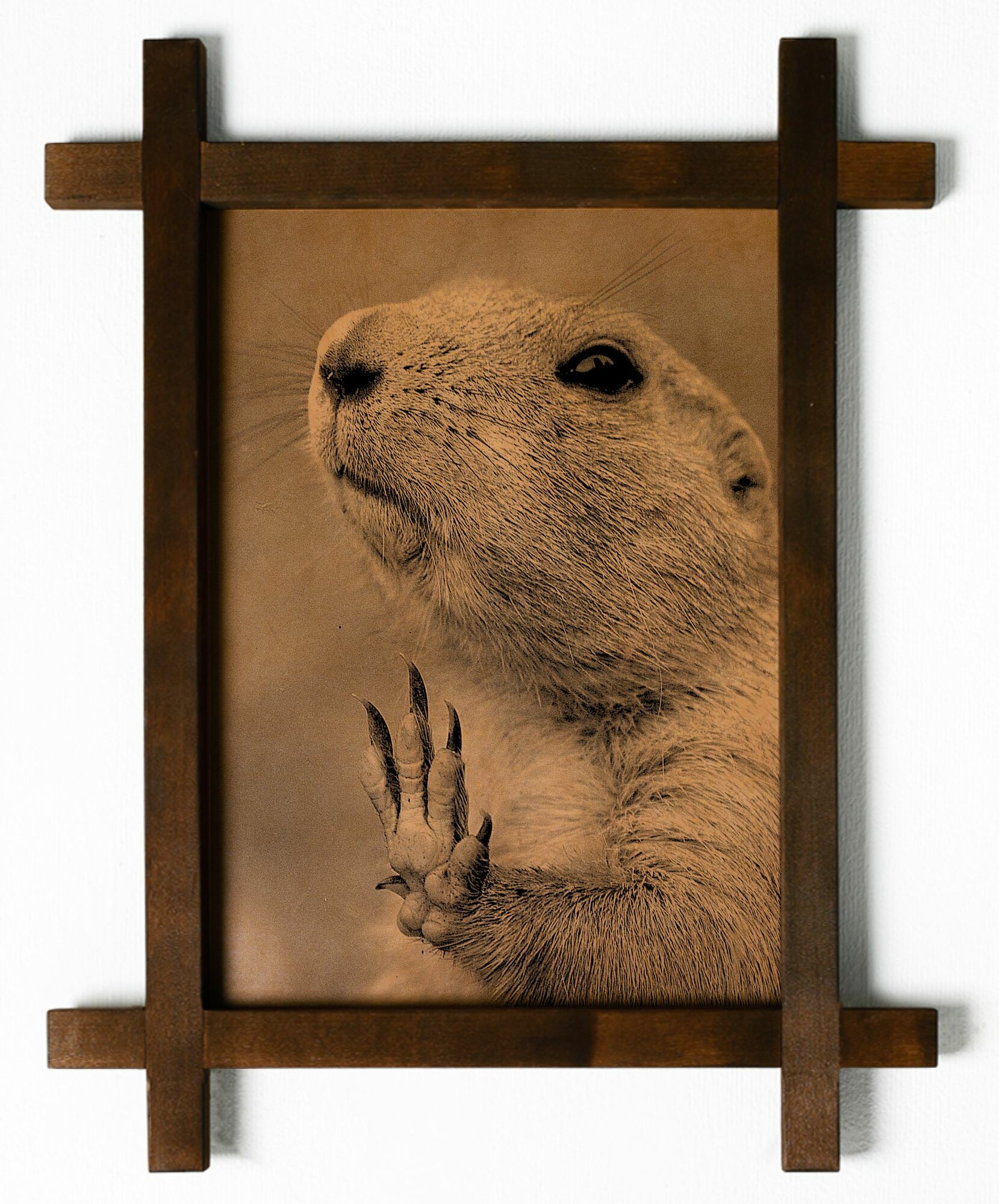 Картина интерьерная из кожи "Суслик", BoomGift