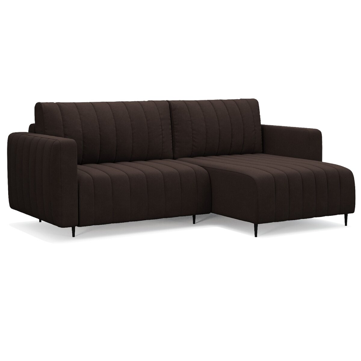 Угловой диван Сток Диванов Токио Brown шоколадный, механизм пантограф, на ножках