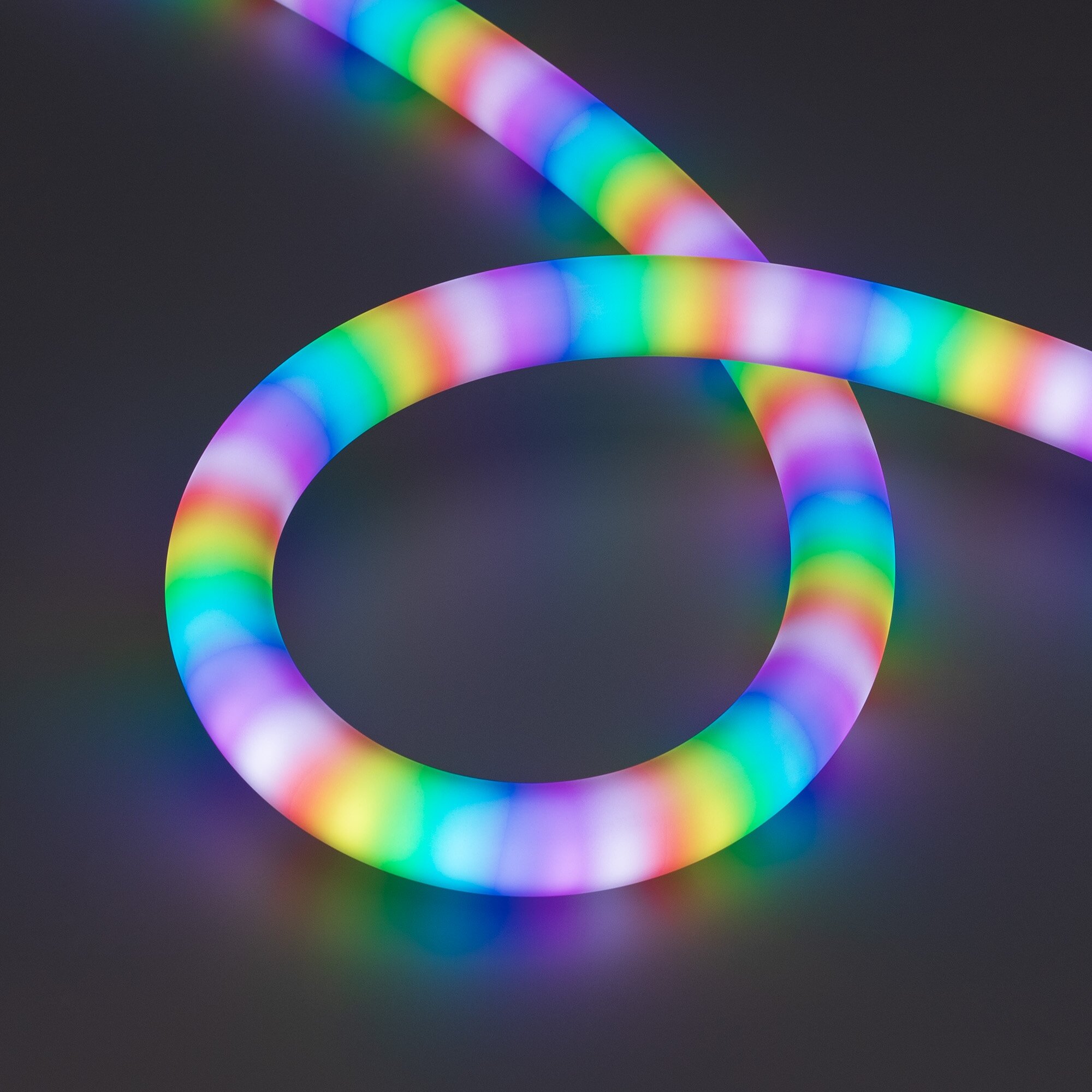 Лента герметичная SPI MOONLIGHT-BLACK-TOP-G180-D25mm 12V RGB-PX2 (21.6 W/m, IP65, 5m, wire x1) (Arlight, Вывод прямой, 3