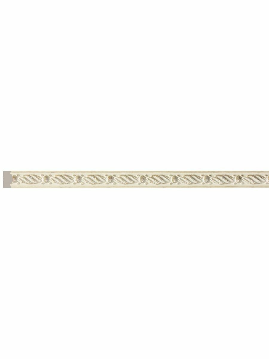 Плинтус потолочный Молдинг на стену декор, 1100х10х6 мм Лен - 2 шт.