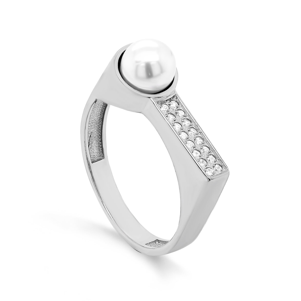 Кольцо, серебро, 925 проба, фианит