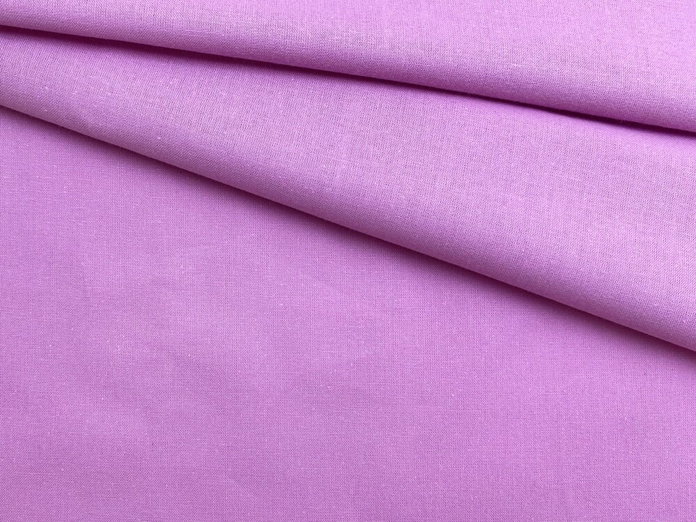 Ткань Хлопок сиреневого цвета однотонная 16864