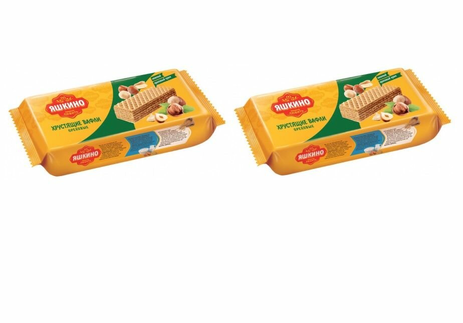 Яшкино Вафли "Ореховые" 300 гр/уп, 2 уп