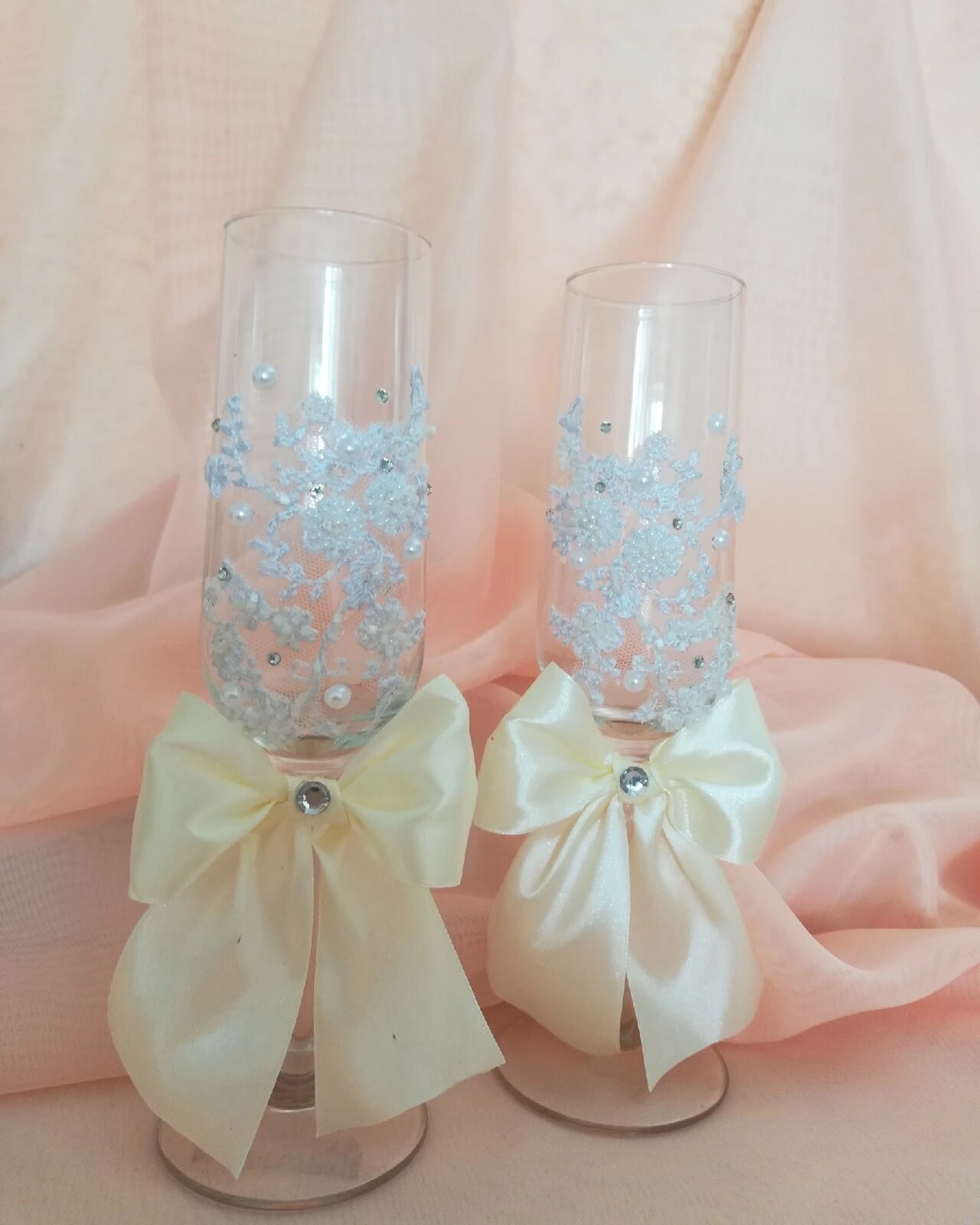 Фужеры свадебные айвори