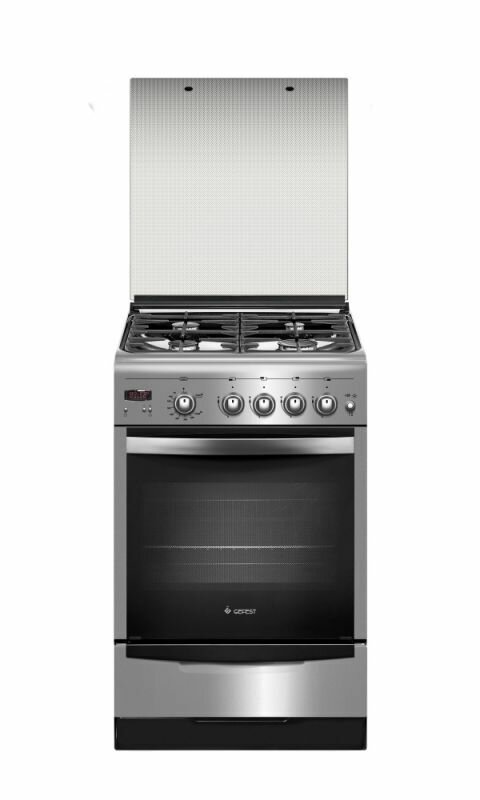 Плита Газовая Gefest ПГ 5100-03 0004 нержавеющая сталь (стеклянная крышка) реш. чугун