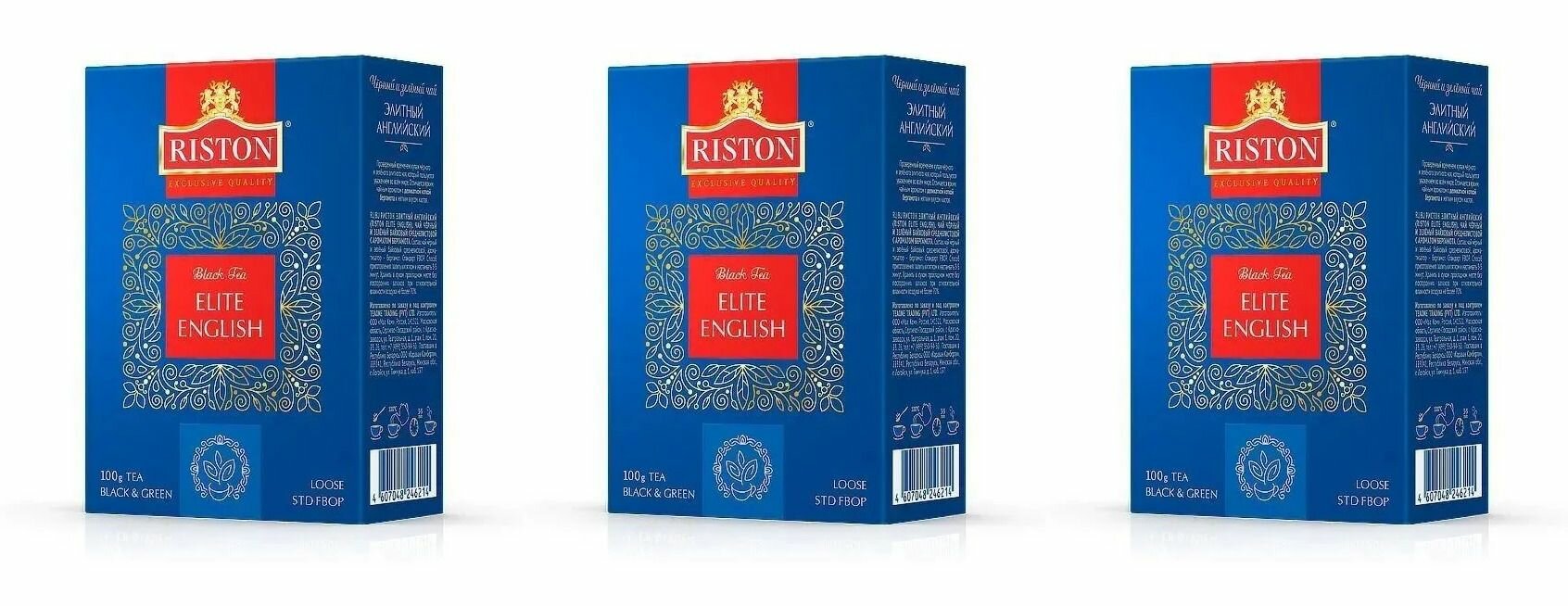 Riston Чай черный Элитный Английский,100 г,3 шт