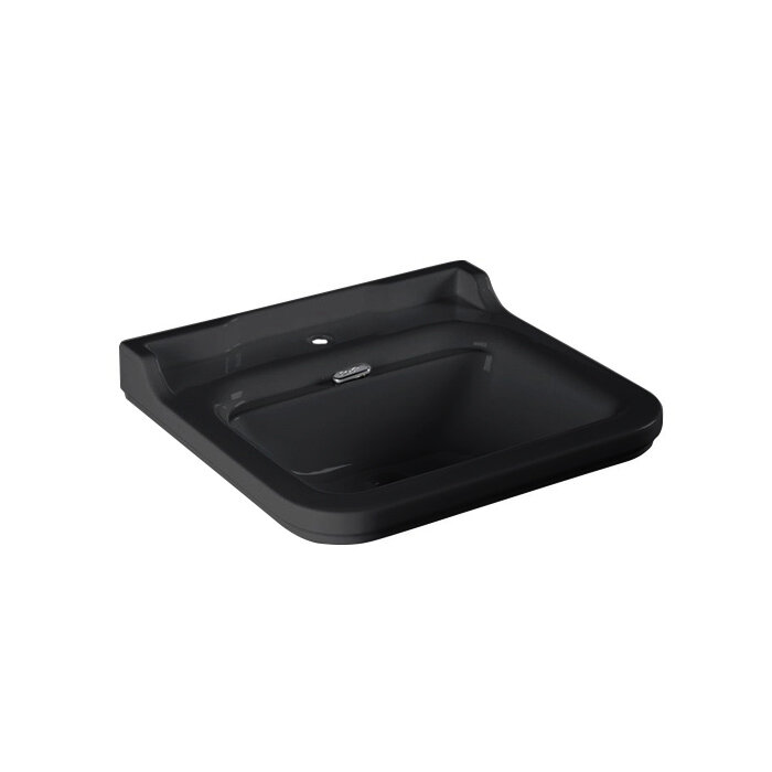 Раковина KERASAN "Waldorf" 4140, подвесная, глянцевая, черная, 60см