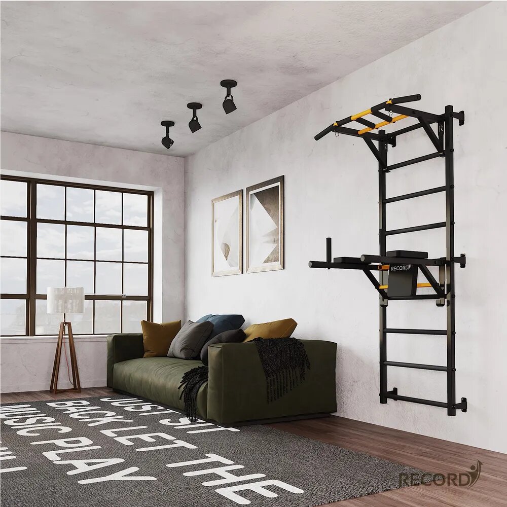 Шведская стенка с турником и брусьями Рекорд X2 без опоры на пол