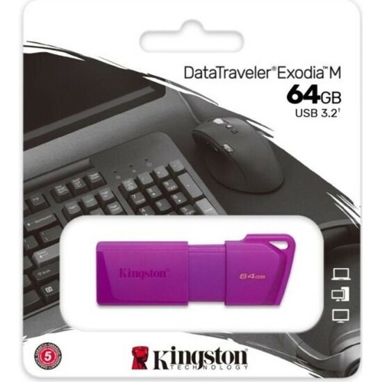 USB флешка Kingston 64Gb DataTraveler Exodia M USB 3.2 Gen 1 purple