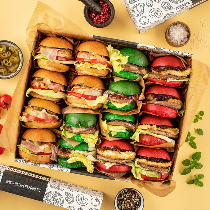 Бокс мини-бургеров премиум #14