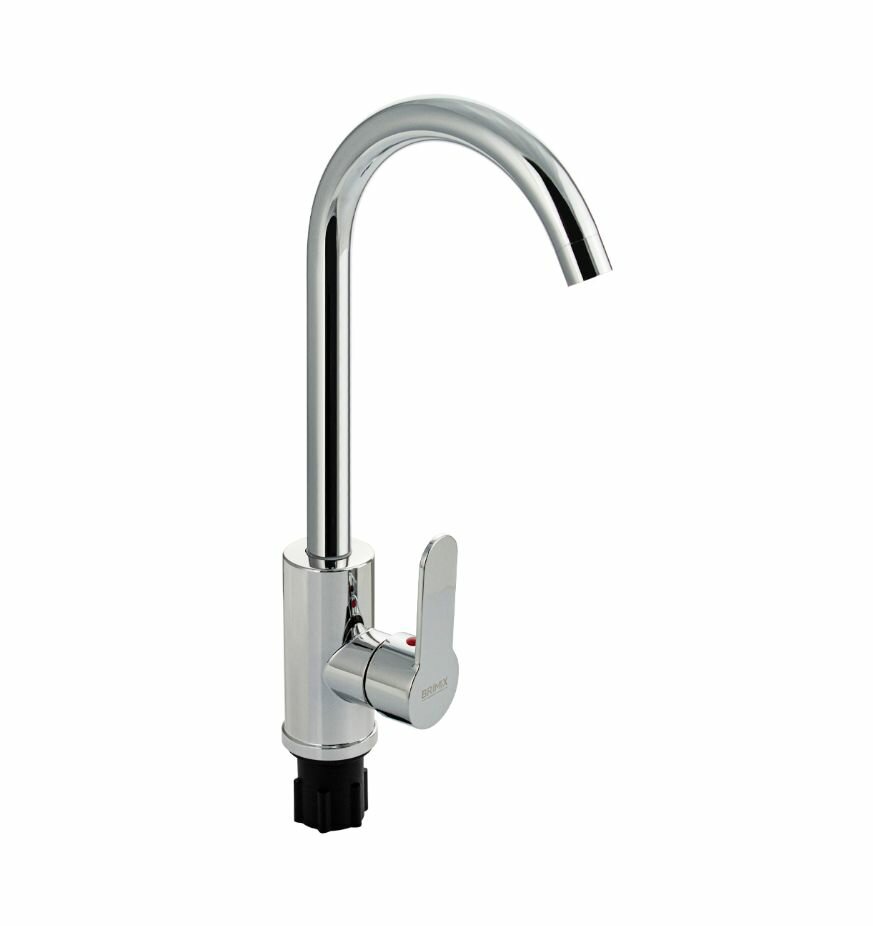 Смеситель для кухни, шаровый, из высокопрочного АБС пластика, с алюминиевым основанием, цвет хром.