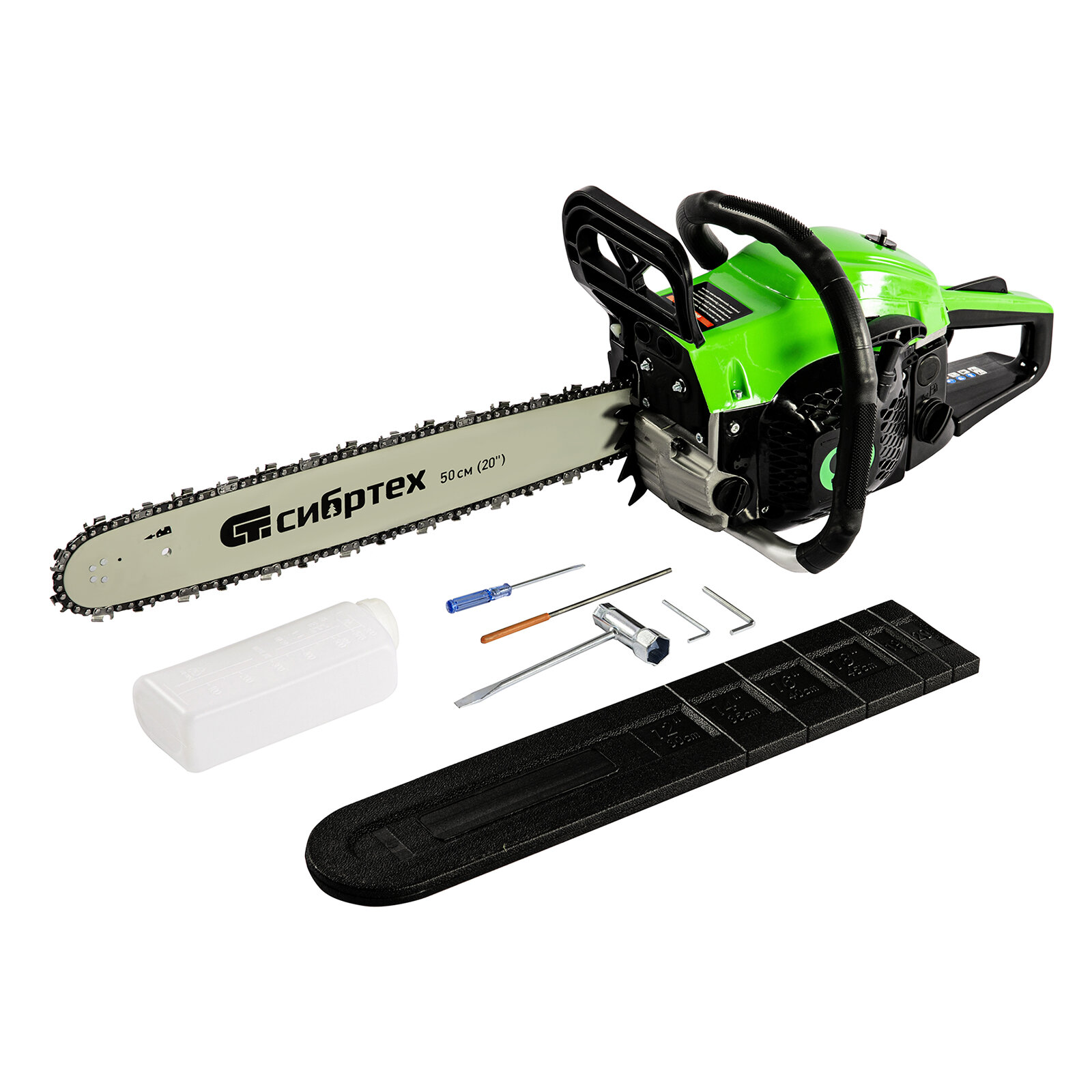 Пила цепная бензиновая ПЦБ-5850, шина 50 см, 58 см3, 4.0 л. с, шаг 0.325, паз 1.5 мм, 76 звеньев Сибртех