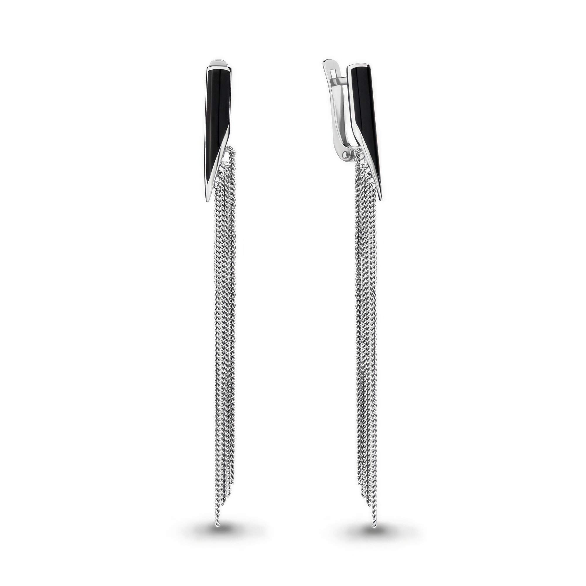 Серьги, серебро, 925 проба, родирование, эмаль