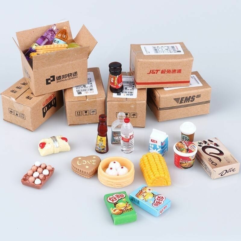 50 шт мини коробка, мини-еда, напитки, Барби и шарнирные куклы, игрушки, аксессуары