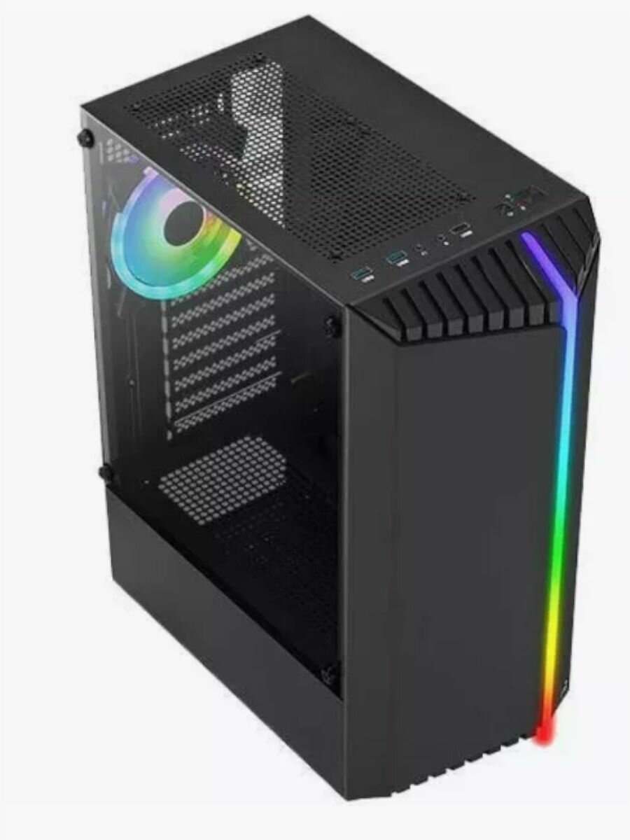 Корпус AeroCool Bionic-G-BK-v2, ATX, Midi-Tower, черный, без блока питания — фото 1