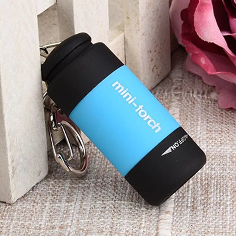 Водонепроницаемый мини-фонарик LED небесно-голубой