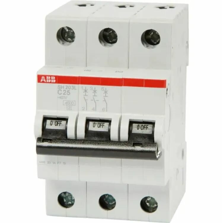 Выключатель автоматический модульный 3п C 25А 4.5кА SH203L C25 ABB 2CDS243001R0254