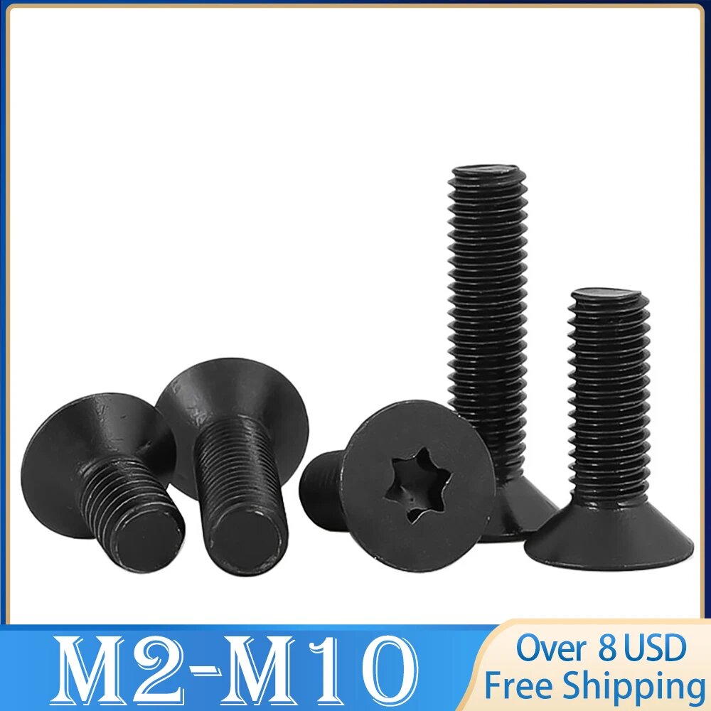 Черный шестилопастной винт из нержавеющей стали M2-M10 M2.5 x50pcs, 20mm