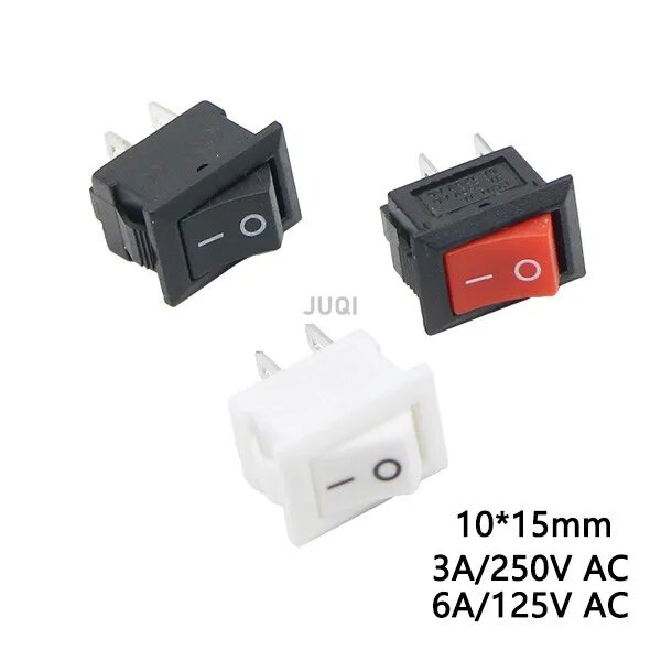 Переключатель KCD11-101, 10*15 мм, 3A/250V AC, 6A/125V AC,