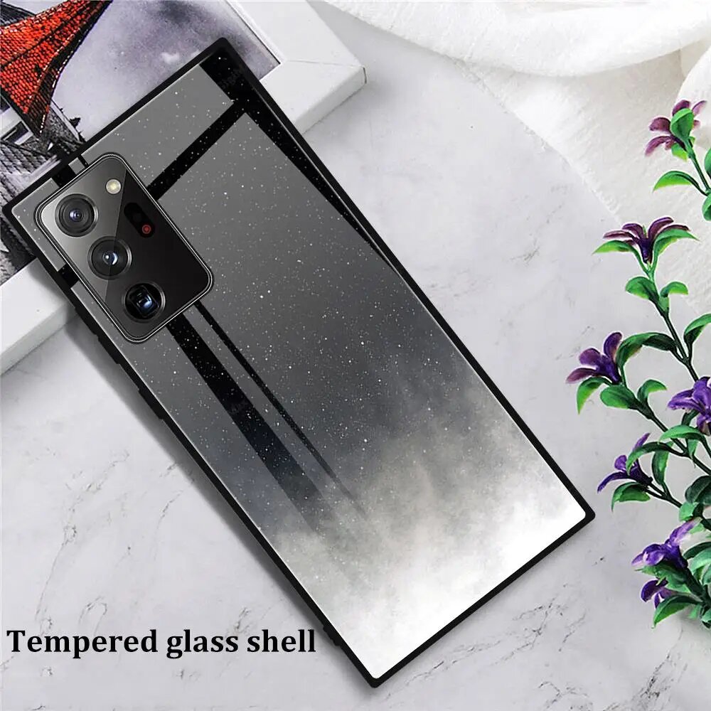 Стеклянный чехол со звездным небом для Samsung Galaxy S24 Ultra Plus 5G, глянцевый 01, S24 Ultra