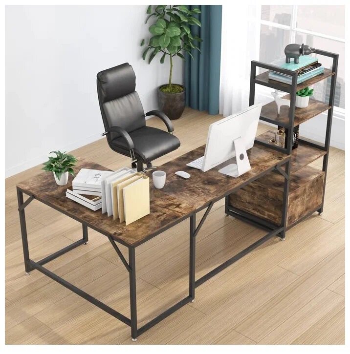 Компьютерный / письменный стол Лофт из металла и массива дерева от MetalCraft Модель 10