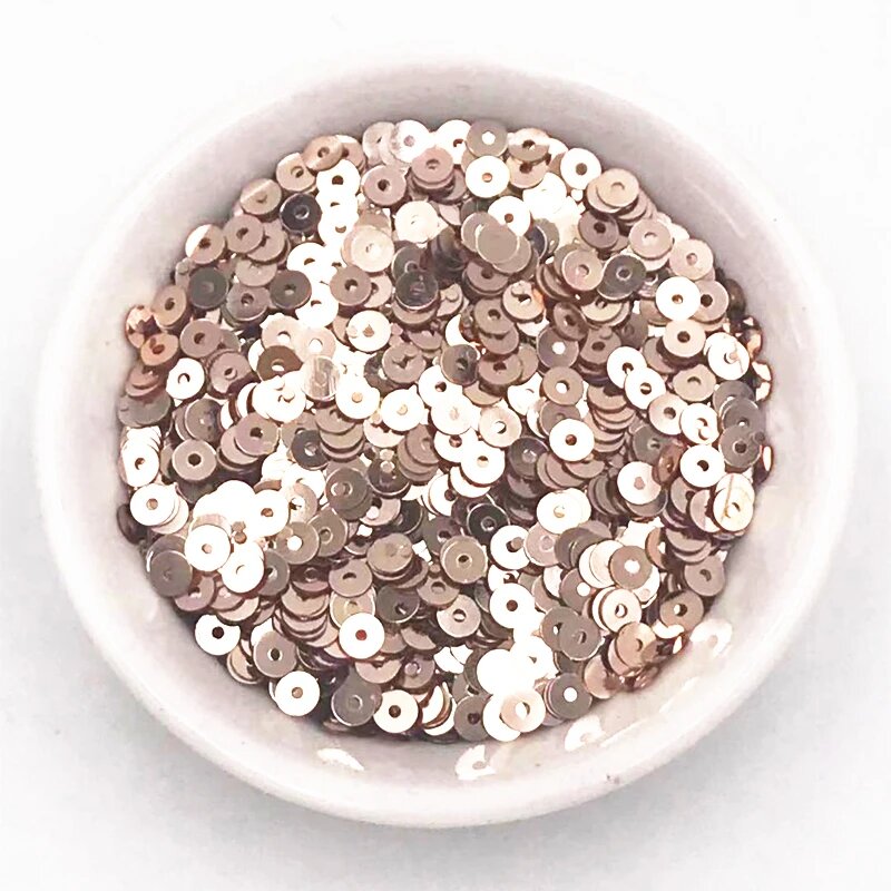 Блестки серебряные и champagne golden, 4 мм, 5г