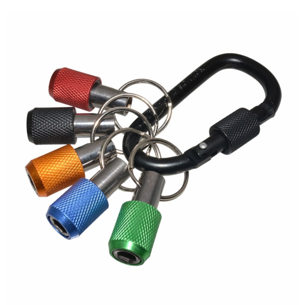 Bit Holder Keychain 5pcs 1/4 Hex Shank Impact Drill Bit Keychain Quick Change Connect Holder Drill Screw Adapter
