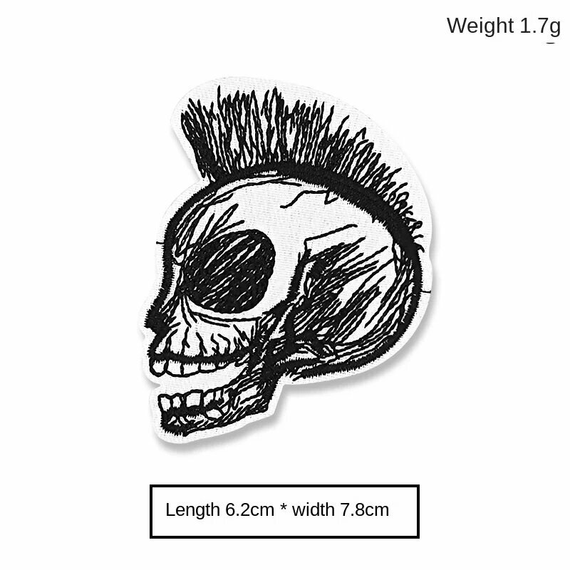 Железная нашивка Черный череп Черный, 618