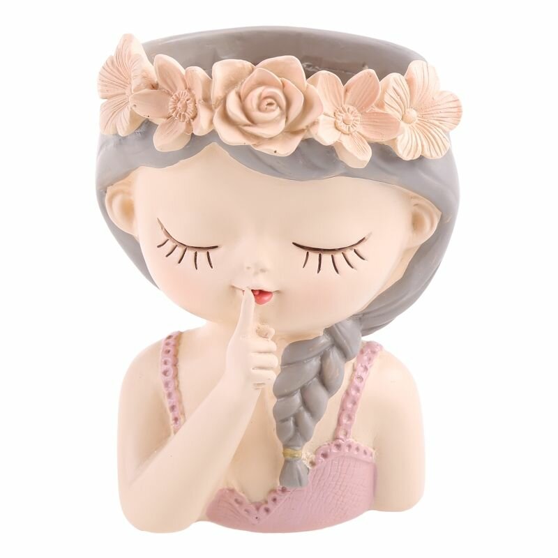 Горшок для суккулентов в виде лица девушки