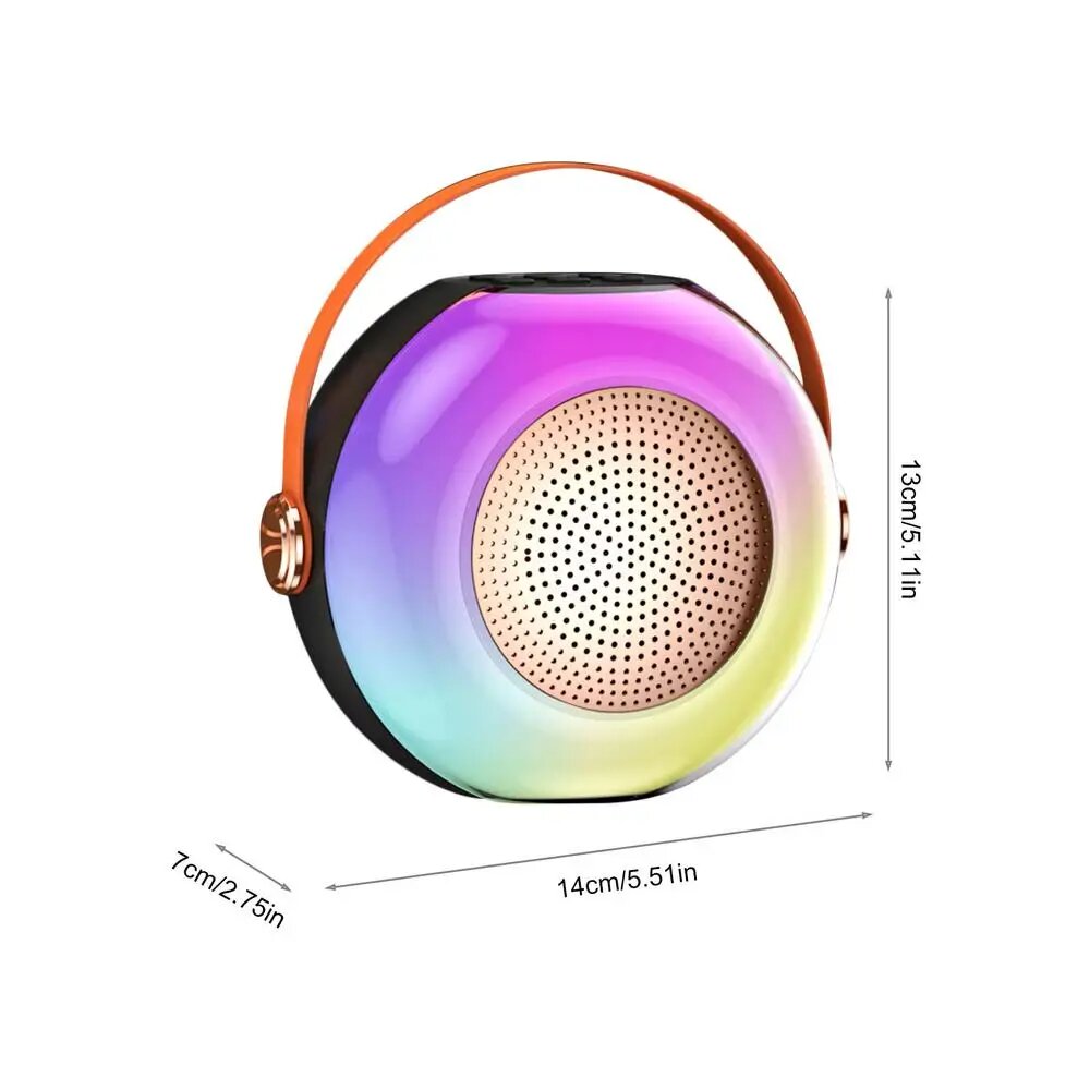 Портативный караоке беспроводной громкоговоритель с двумя микрофонами светодиодный музыкальный проигрыватель для семейного семейного собрания громкоговоритель