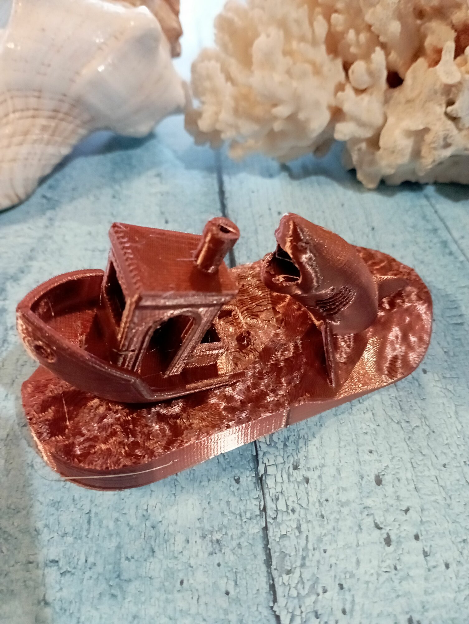 Декорации для аквариума акула и корабль