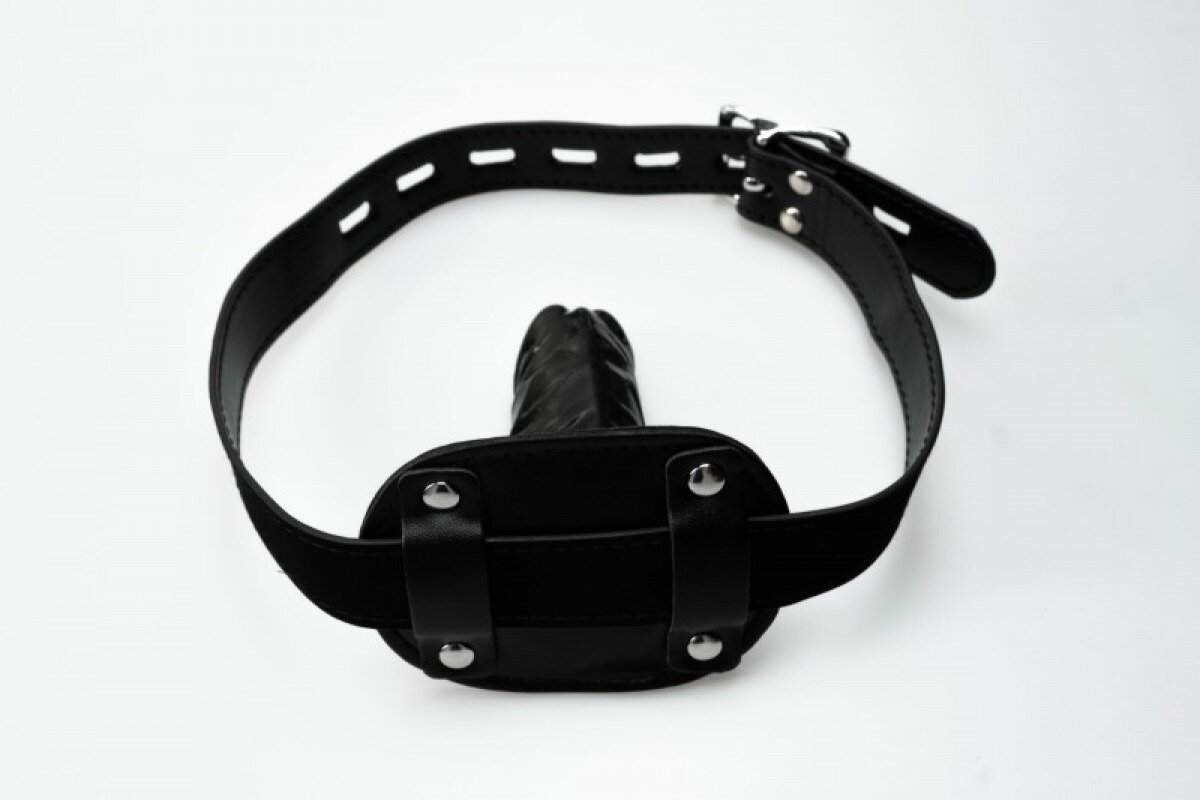 Кляп-фаллос на ремне с замком джага, sumbog-914-03