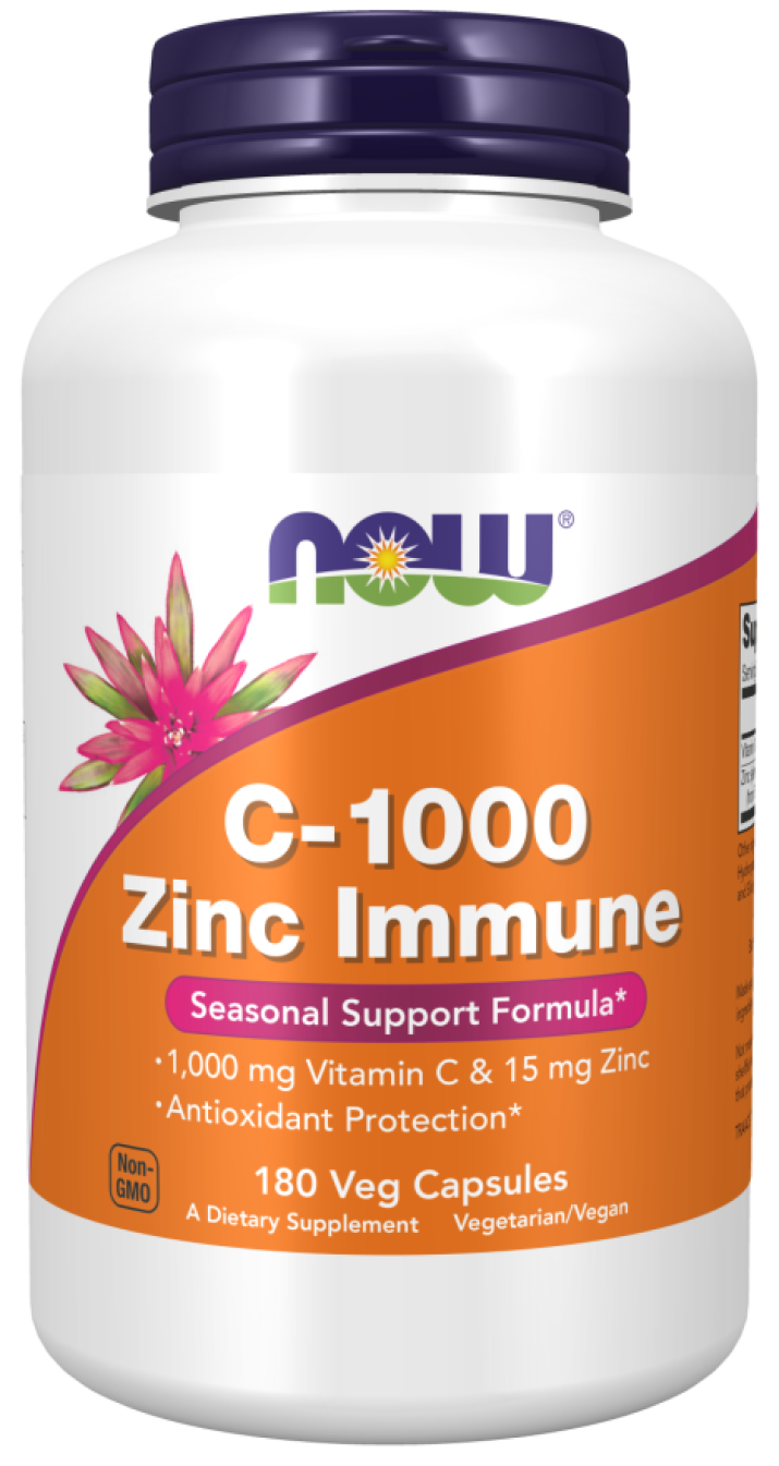 NOW FOODS C-1000 Zinc Immune (C-1000 с цинком для укрепления иммунитета) 180 вег капсул (Now Foods)