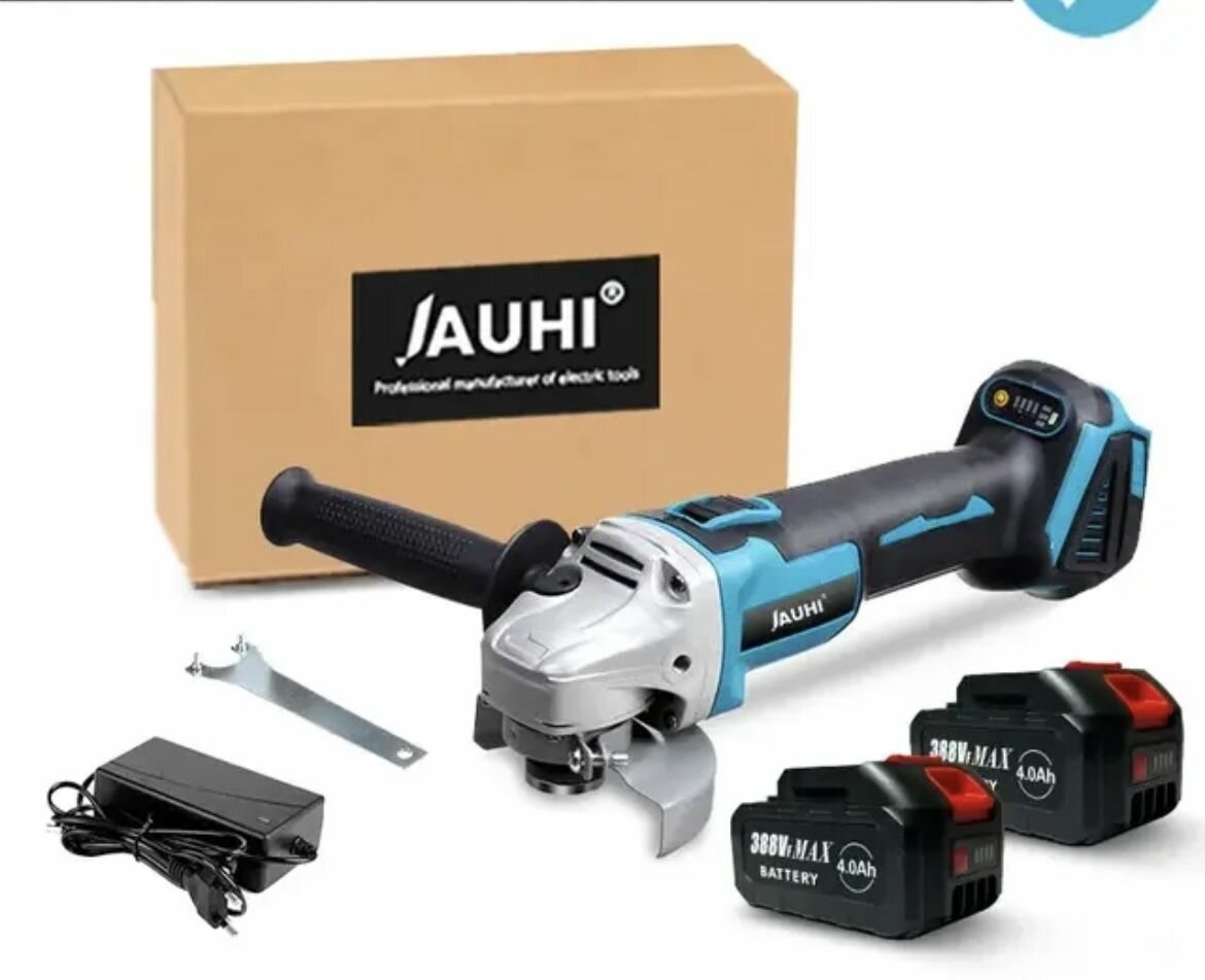 125 мм 20000 об/мин бесщеточная Беспроводная электрическая угловая шлифовальная машина перезаряжаемая 4-скоростная шлифовальная машина для резки 2 АКБ и ЗУ