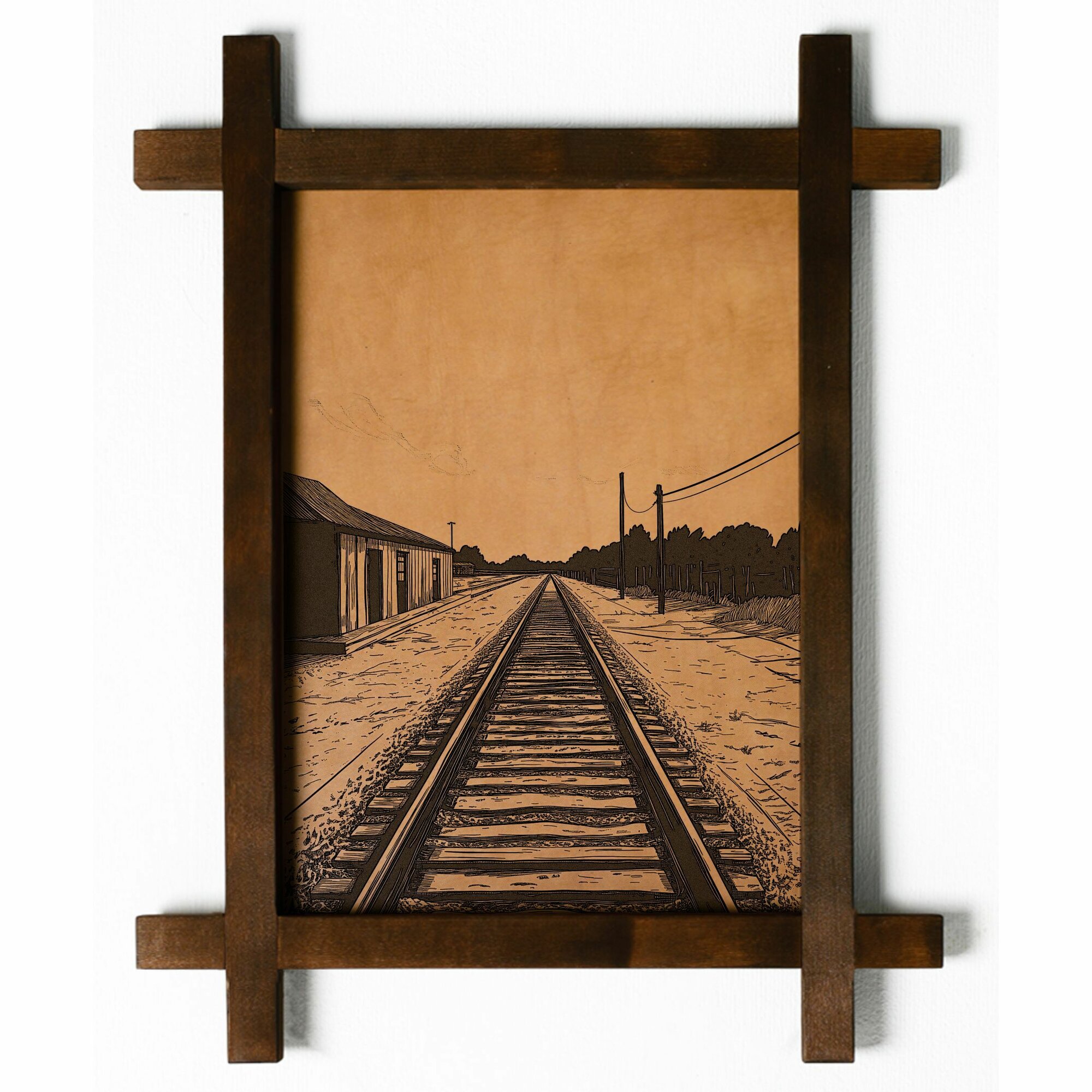 Картина интерьерная из кожи "Дорога вдаль", BoomGift