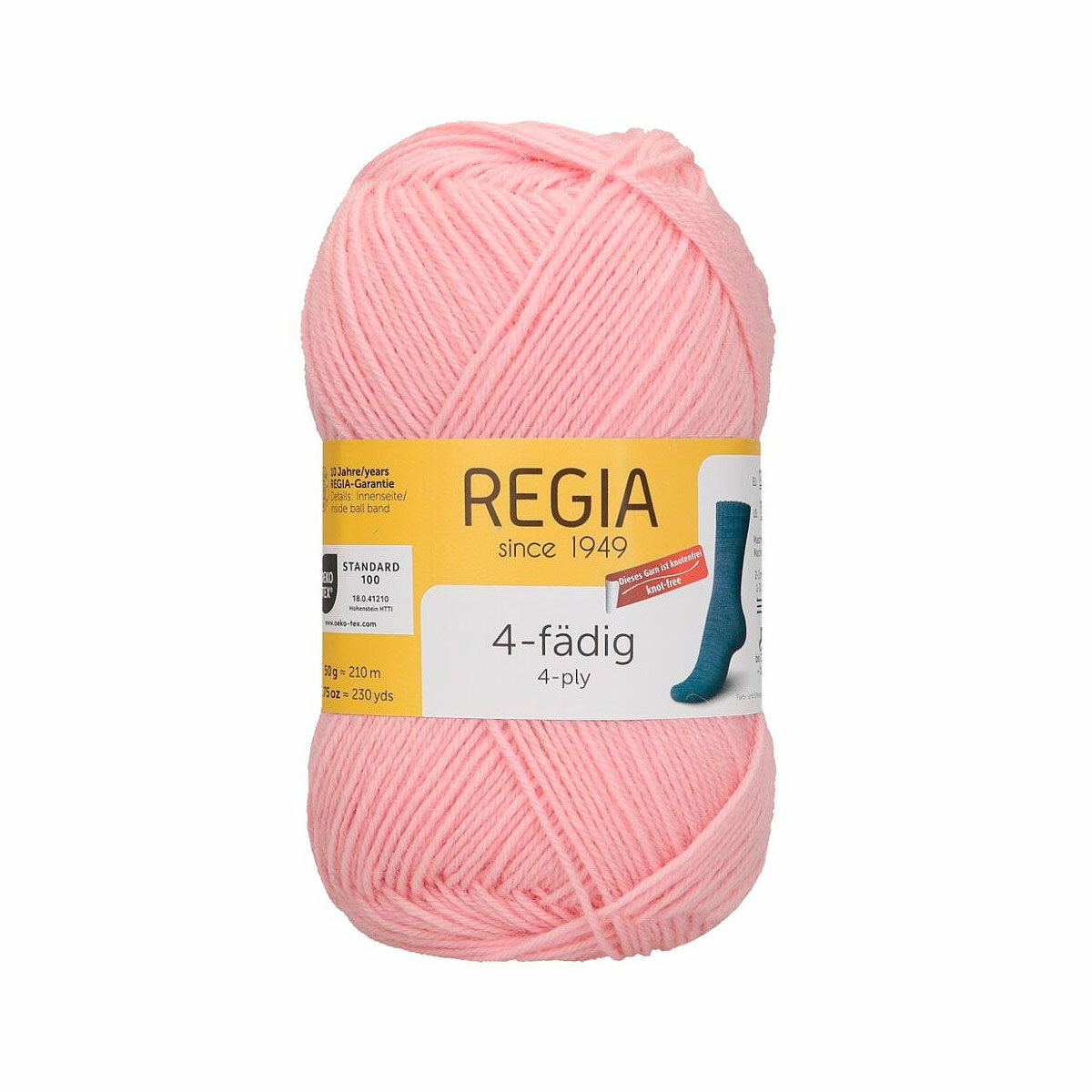 4-fadig Uni /4-фэдиг Уни/ пряжа Regia, 4 нитки, MEZ, 9801276 (01062, baby pink (детский розовый), розовый, New!)
