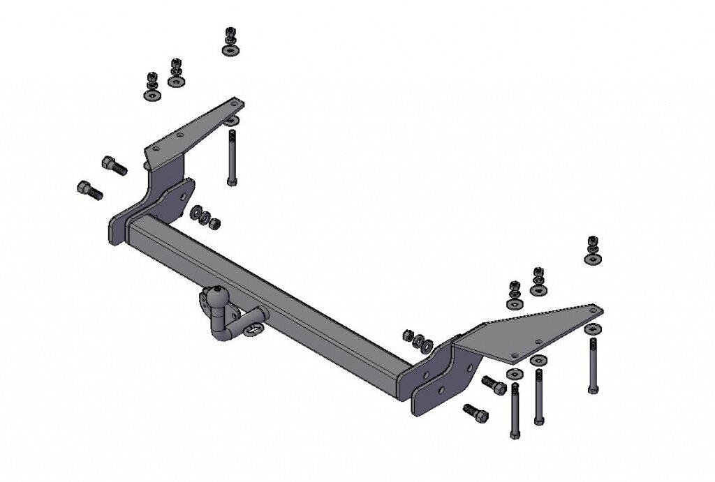 Фаркоп Ssang Yong Kyron 2005-2016 сварное крепление шара(без электрики) Трейлер.7510