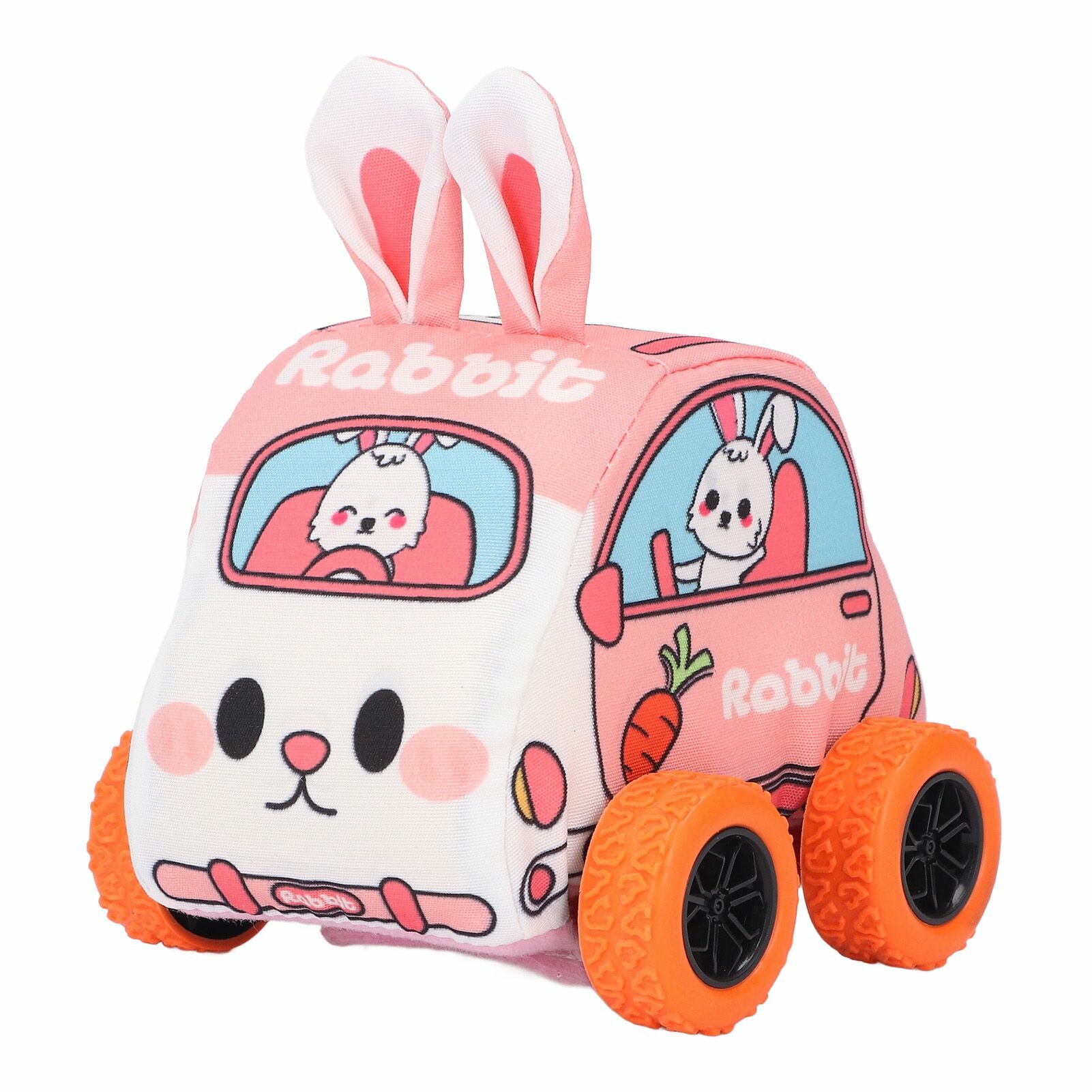 Мягкая игрушка-машинка кролик для детей от 1 до 3 лет, машинка с телескопическим механизмом, мультяшная детская машинка, взаимодействие родителей и детей, игра для малышей