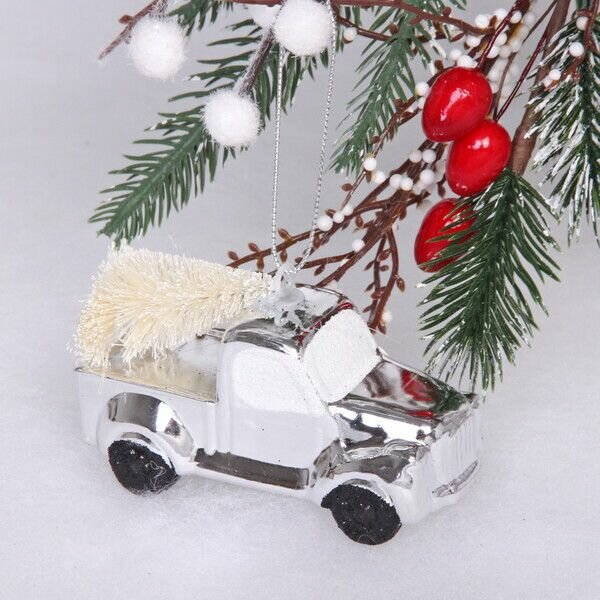 Елочная игрушка Серпантин Новогодний экспресс 4х9х11 см, цвет серебро