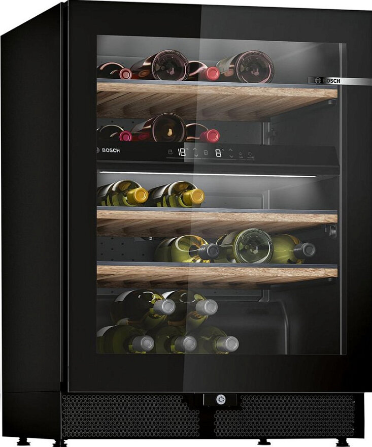 Винный шкаф Bosch KWK16ABGB , двухтемпературный, 120л, G-класс