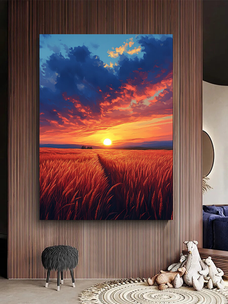 Пейзаж / природа, картина лес / река, 20х30 см, горы, море