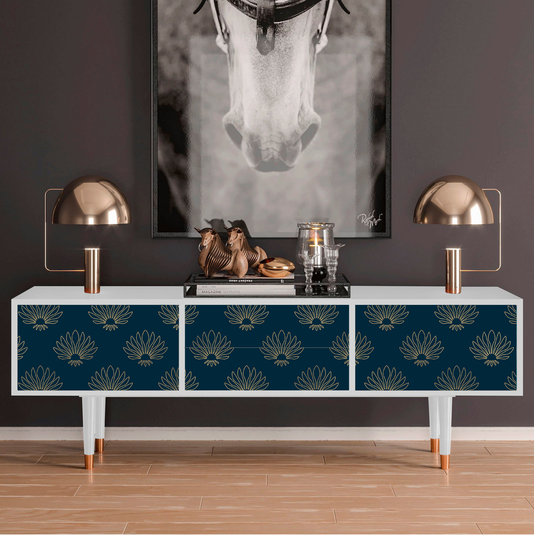 ТВ-Тумба - STORYZ - T4 Blue Lotus, Размер - 170 x 59 x 48 см, Цвет корпуса - , Белый
