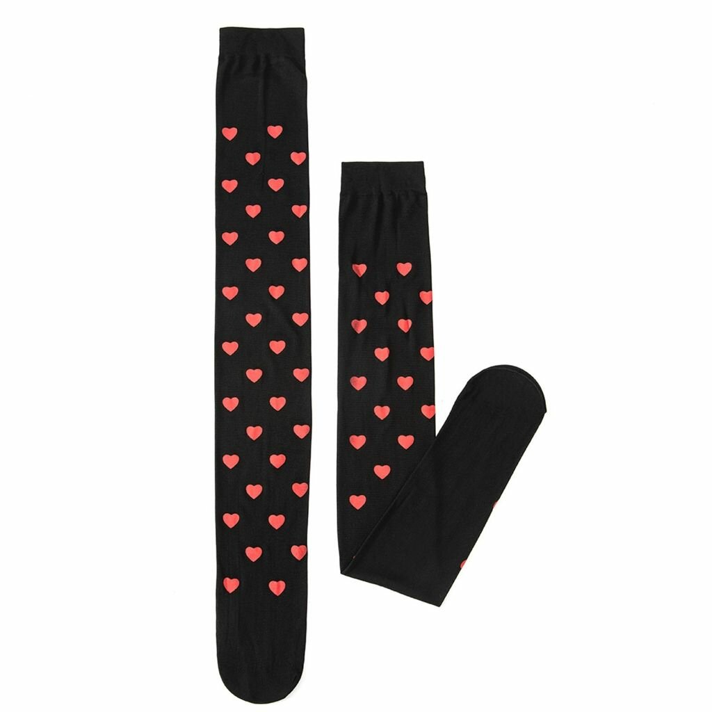 Праздничные чулки для вечеринки в честь Дня Святого Валентина-Сердечки на черном фоне